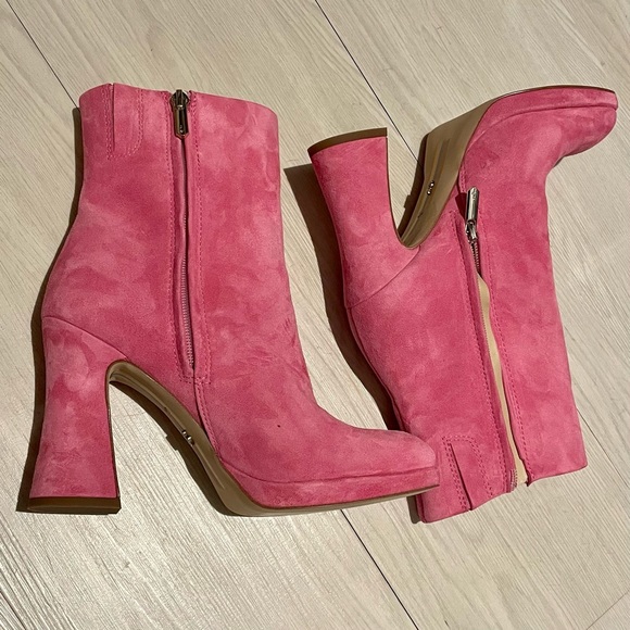 Sam Edelman | Shoes | Sam Edelman Pink Boots Heels | Poshmark